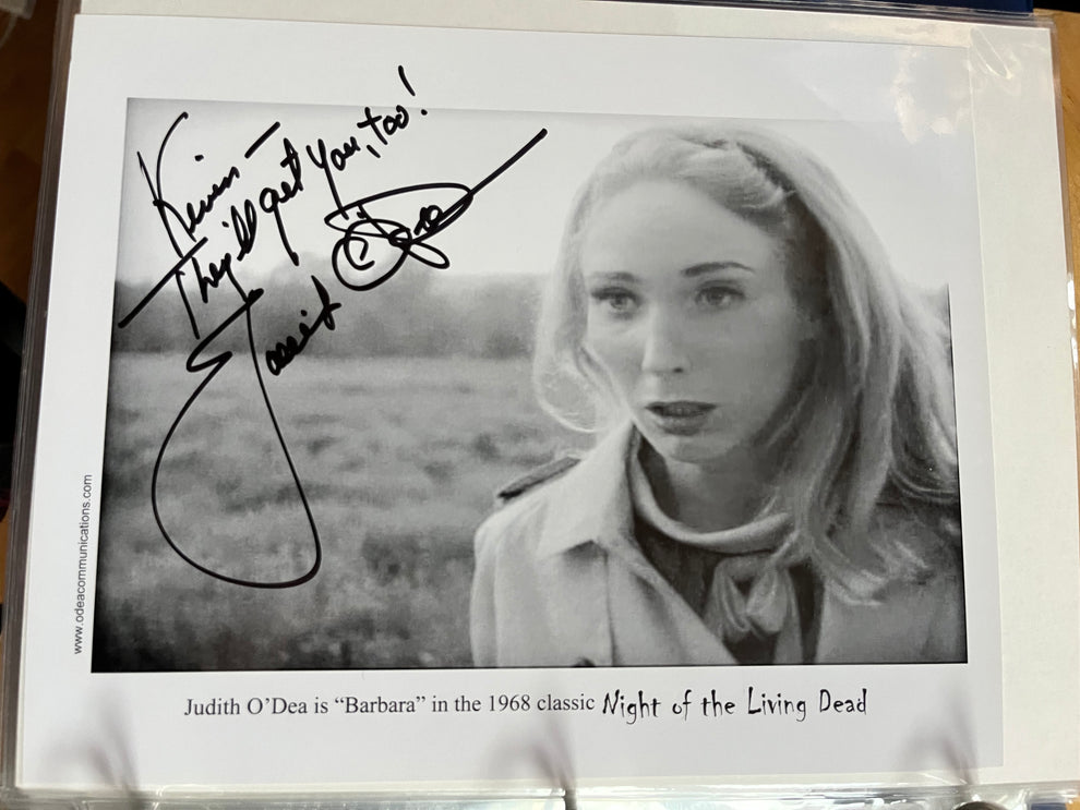 JUDITH O'DEA, Night of the Living Dead (1968), autograph – Williamsburg ...