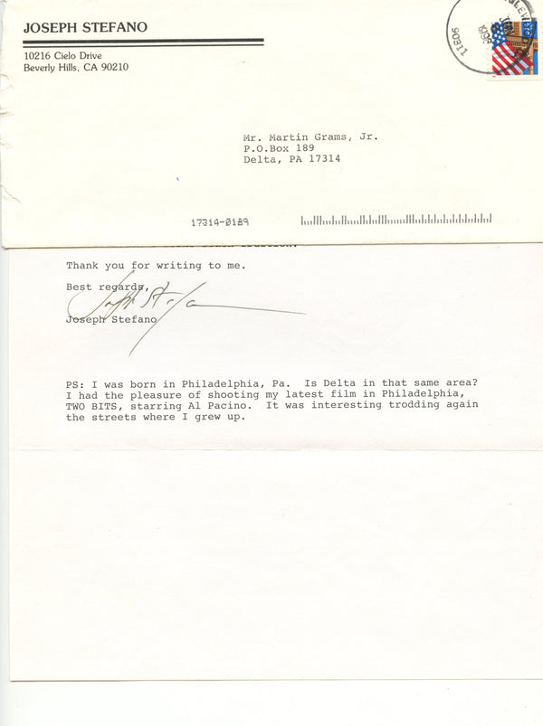 Joseph Stefano from PSYCHO and THE OUTER LIMITS (autograph ...